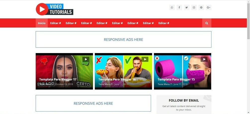 Video Tutorials Template Blogger