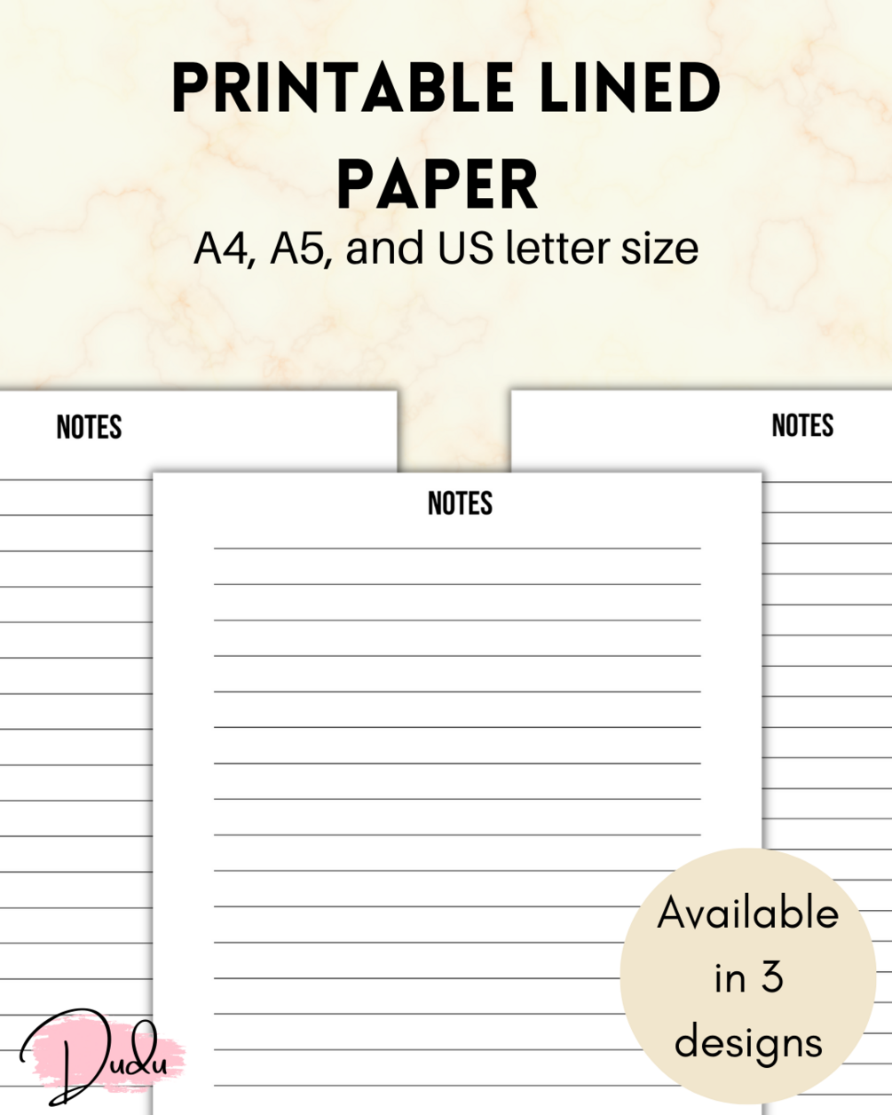 Printable Lined Paper (freebies)