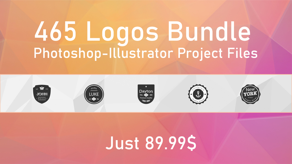 465 Logos Bundle - Photoshop-Illustrator Project Files