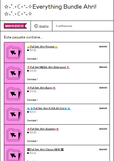 ⚠️🧸🎀 EVERYTHING BUNDLE AHRI SETS ALL SALE⚠️🧸🎀 - AliceKyo