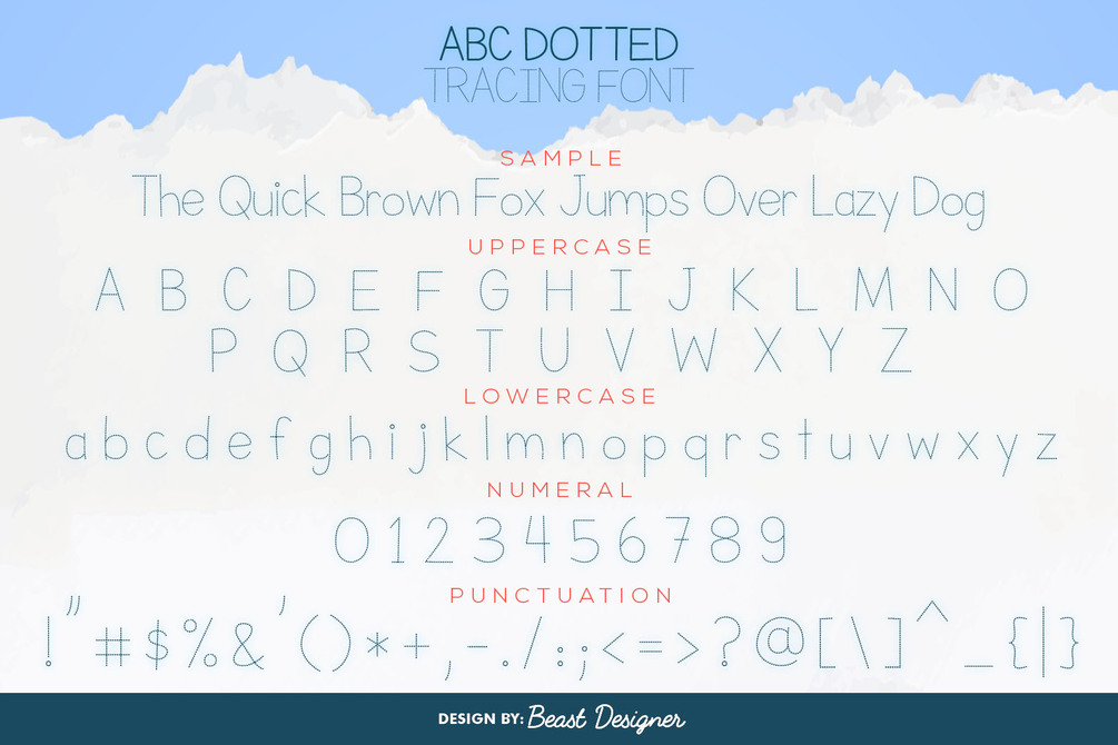 Abc Dotted Tracing Font