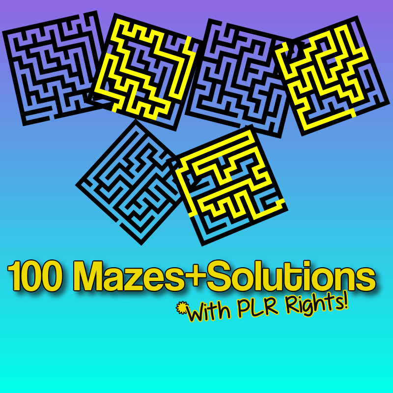 100 Mazes and Solutions (With PLR Rights!)