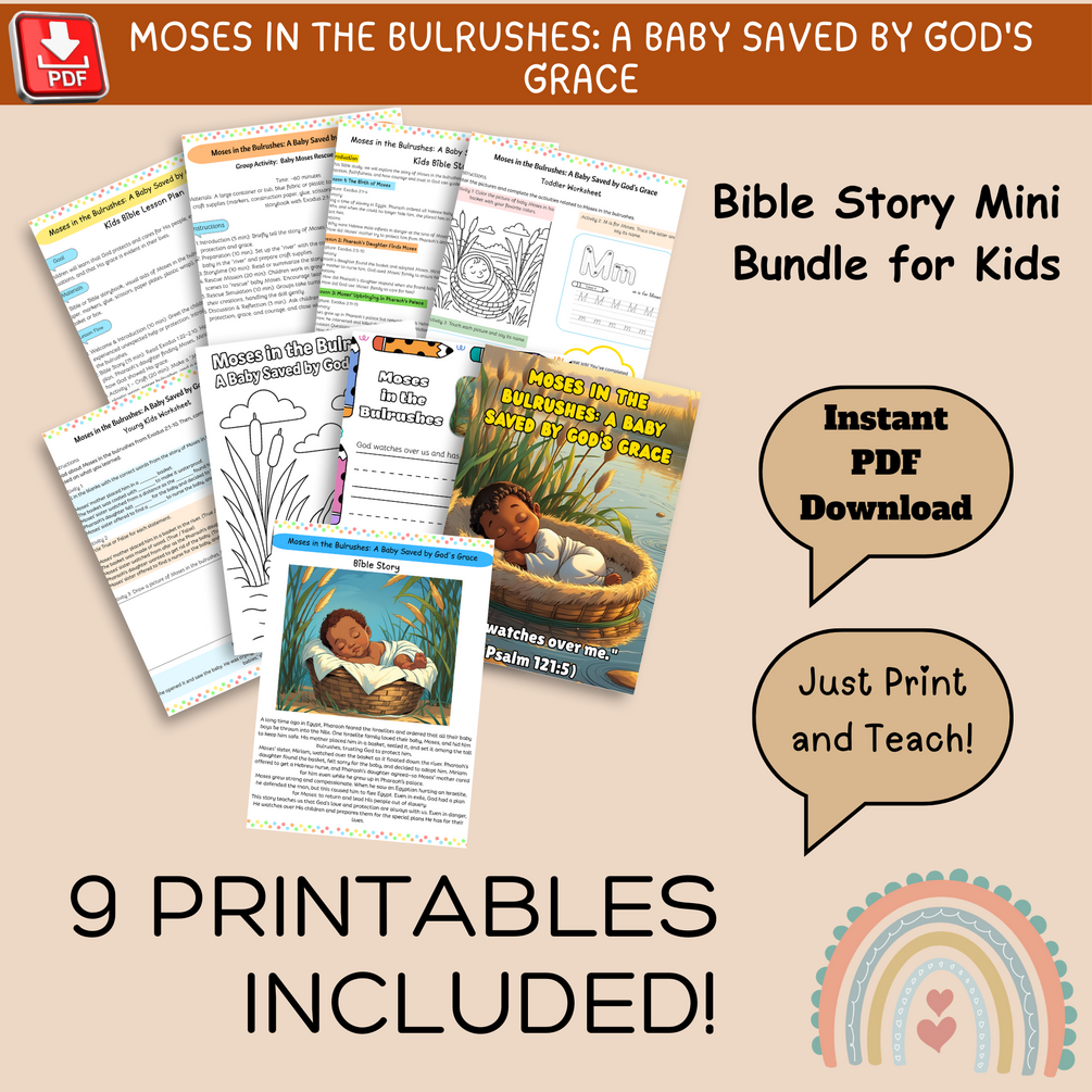 Moses in the Bulrushes Kids Bible Story Mini Bundle | Courage ...