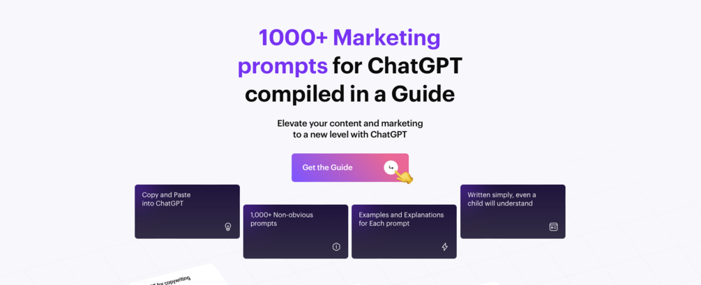 1000+ Marketing prompts for ChatGPT compiled in a Guide