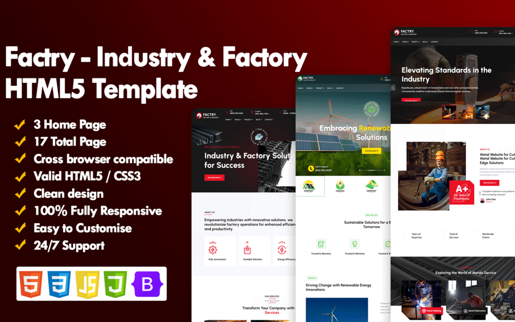 Factry - Industry & Factory HTML5 Template