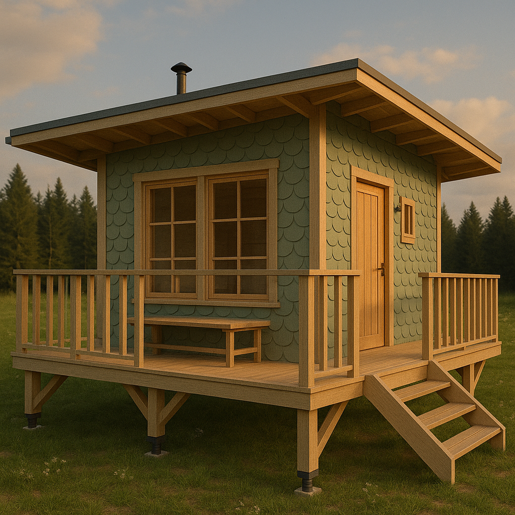 Compact Garden Retreat Blueprint Bundle – Self‑Build Cabin & Veranda Plans