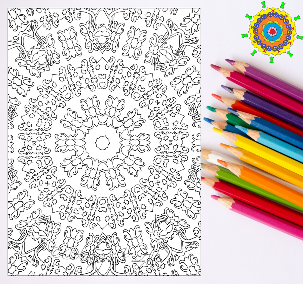 Sarawak Tattoo Mandala Coloring Page #9