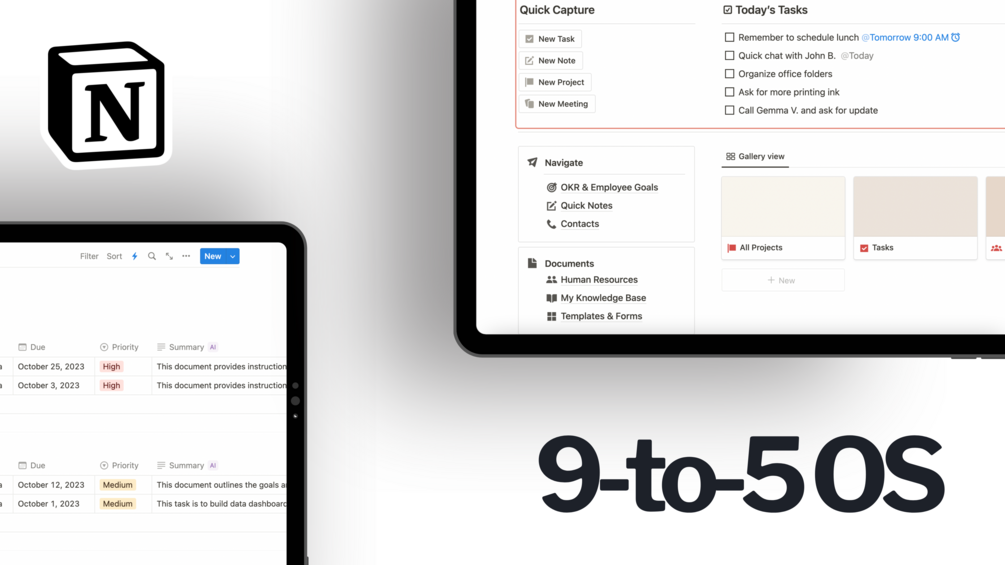 Notion 9 to 5 Work OS Template