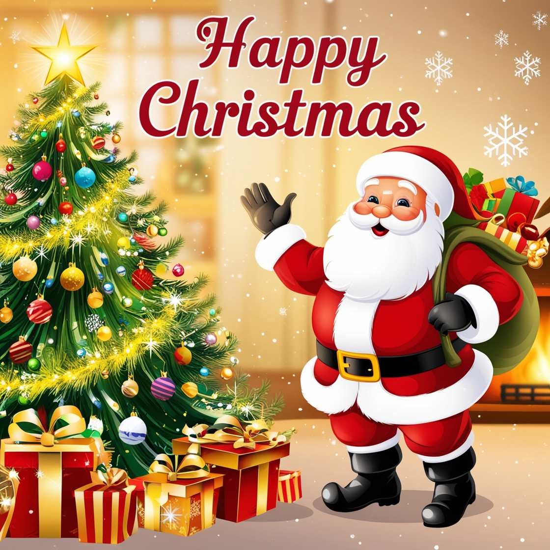 Santa's Christmas Tree Wall Art