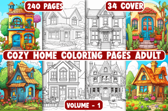 240 Cozy Home Coloring Pages for Adult