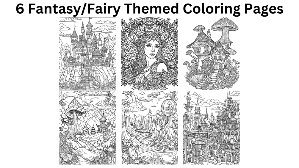 Get 6 Stunning Fairy Fantasy-Themed Coloring Pages for Free