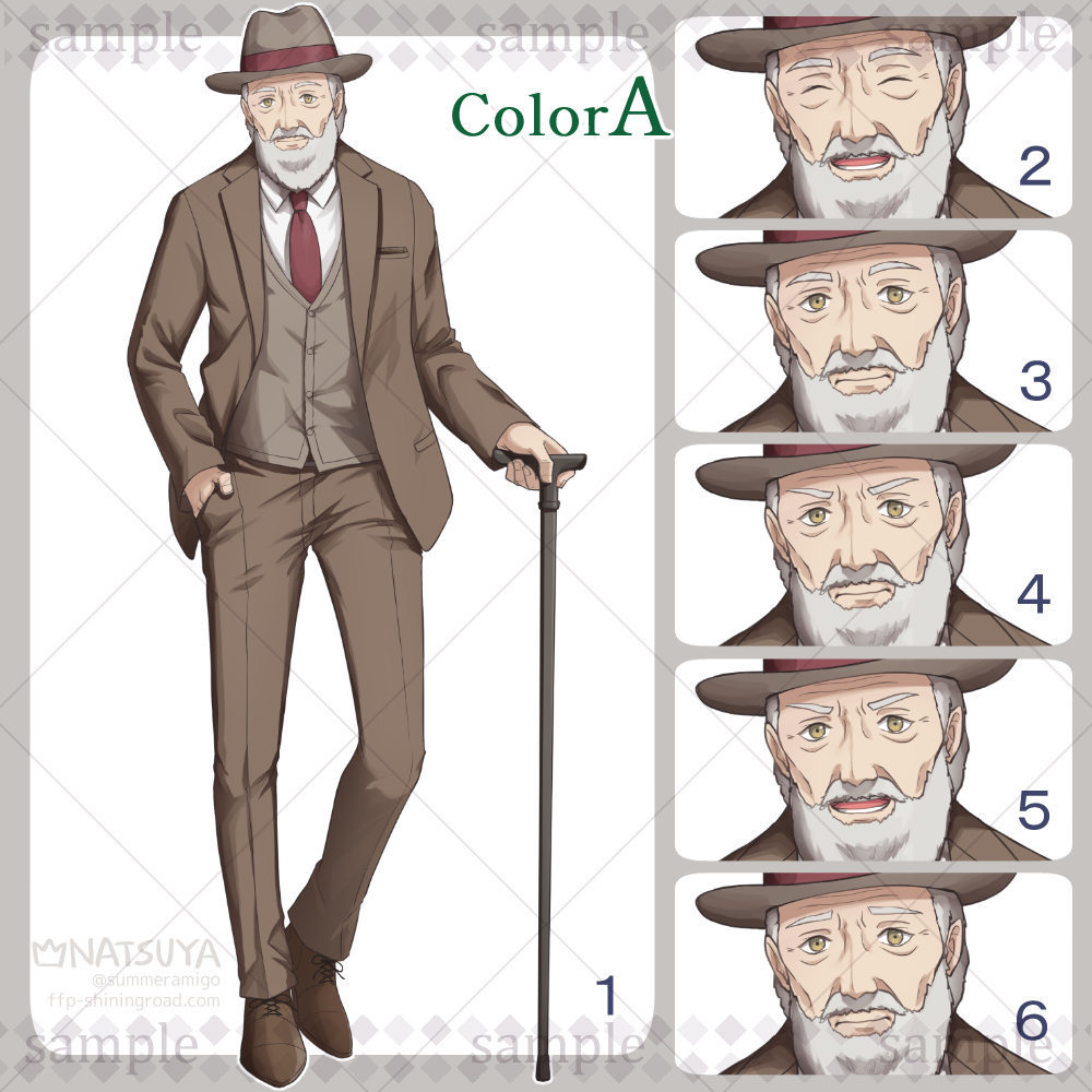 Character Art Pack: 2328-colorA/B - 6 Expressions