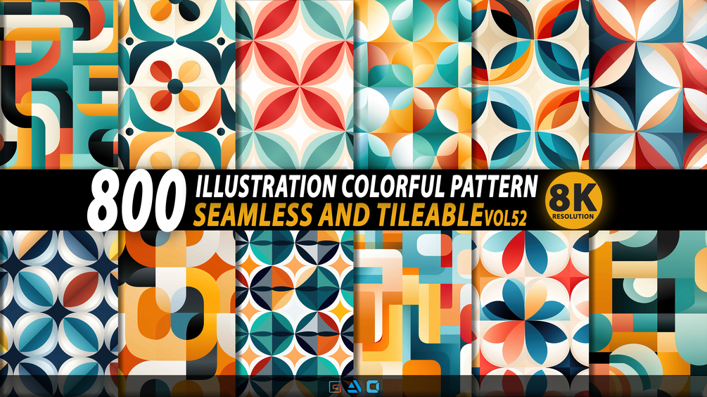+800 illustration colorful pattern| Vol52 | 8K Res