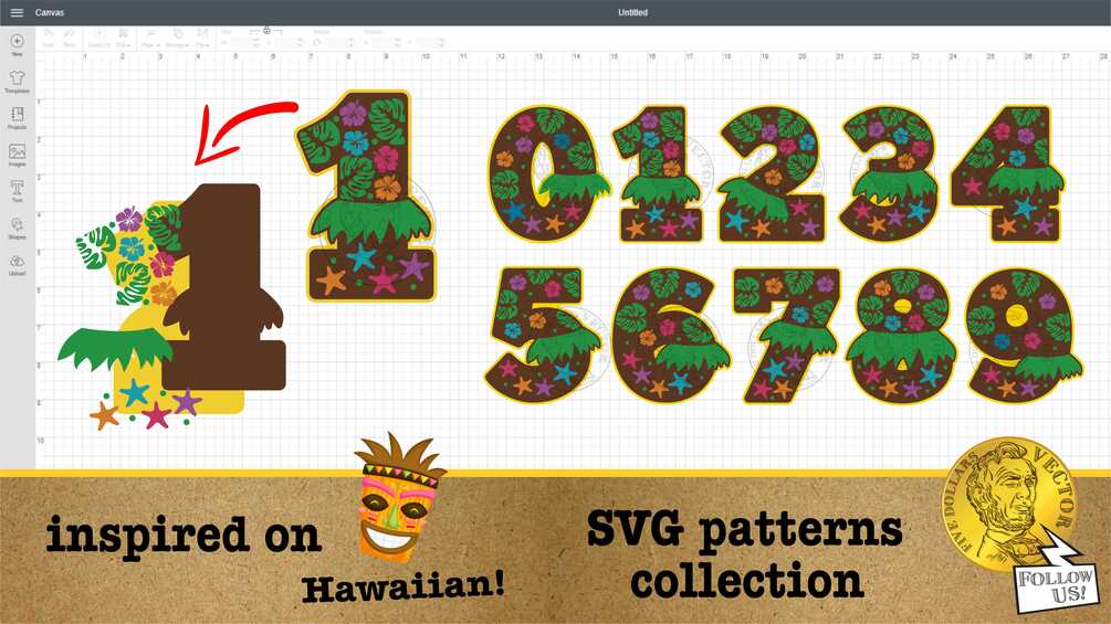 Hawaiian Animated Numbers SVG patterns Collection (copy)