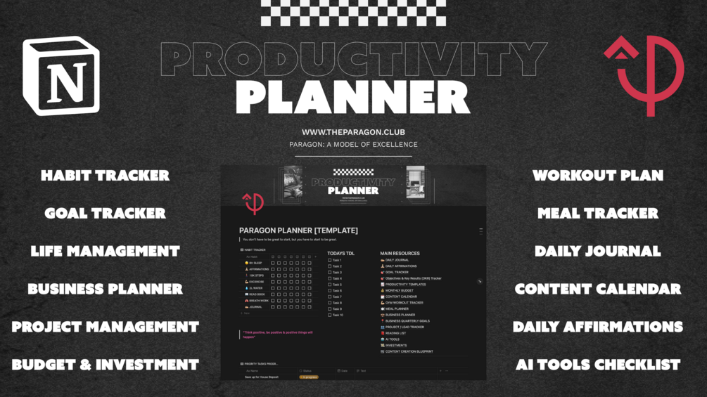 PARAGON PRODUCTIVITY PLANNER - The Complete GTD Habit Tracker & Life ...