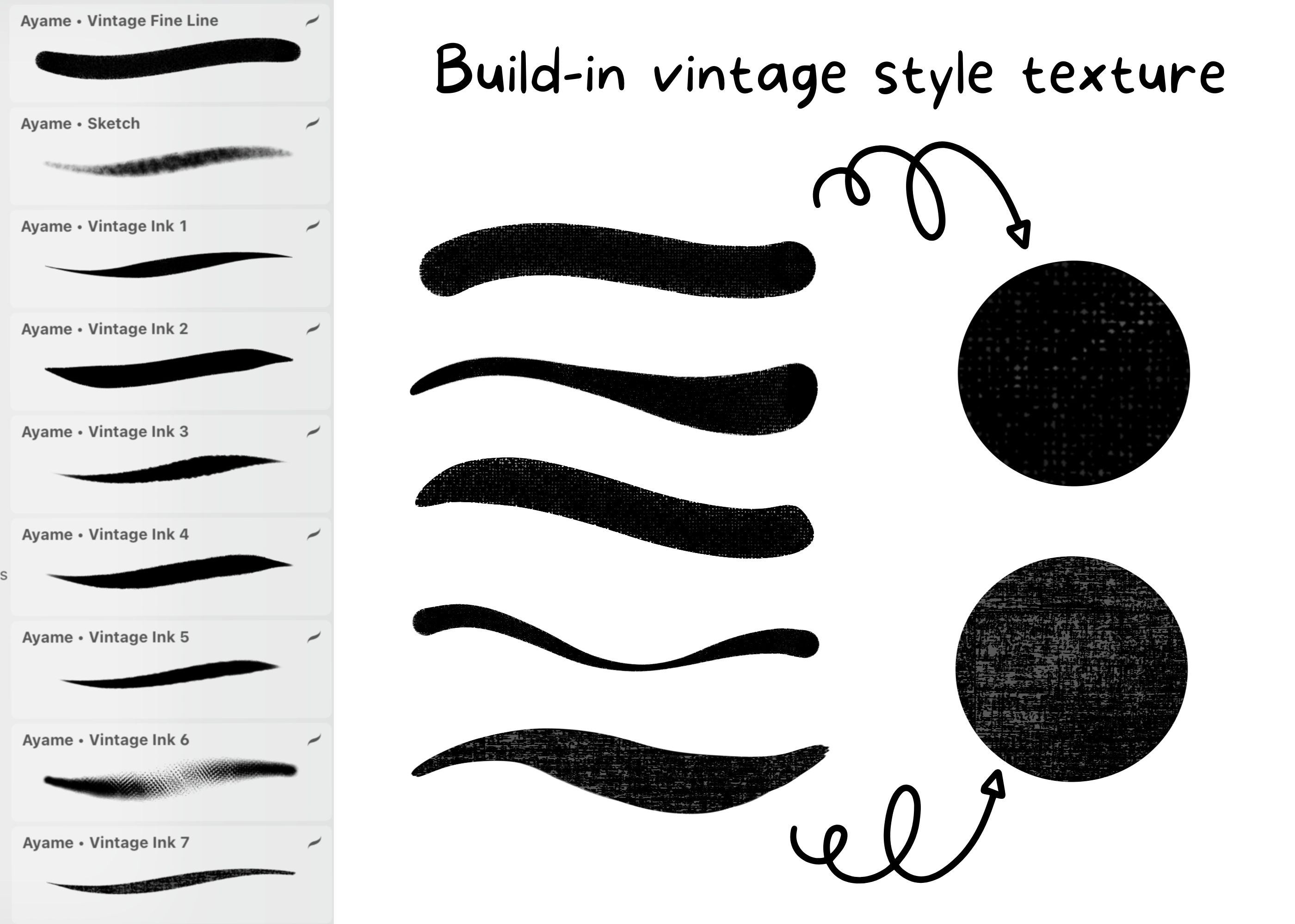 Vintage ink procreate brushes