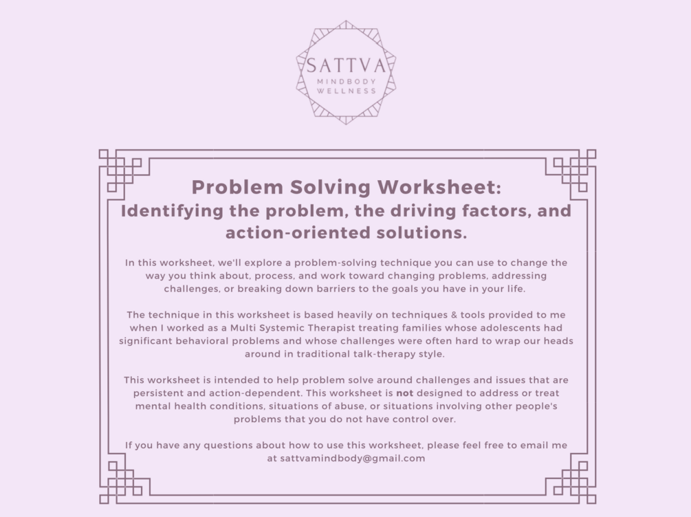 Easy problem-solving worksheet