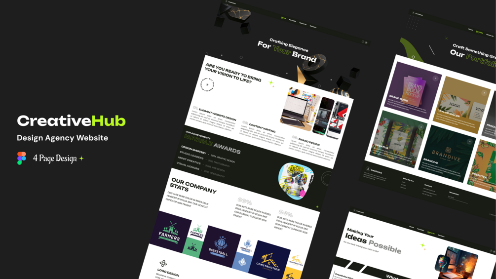 CreativeHub - Design Agency Website Figma Template