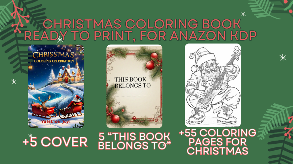 christmas coloring book-kdp- (+5cover) (+55 interior)