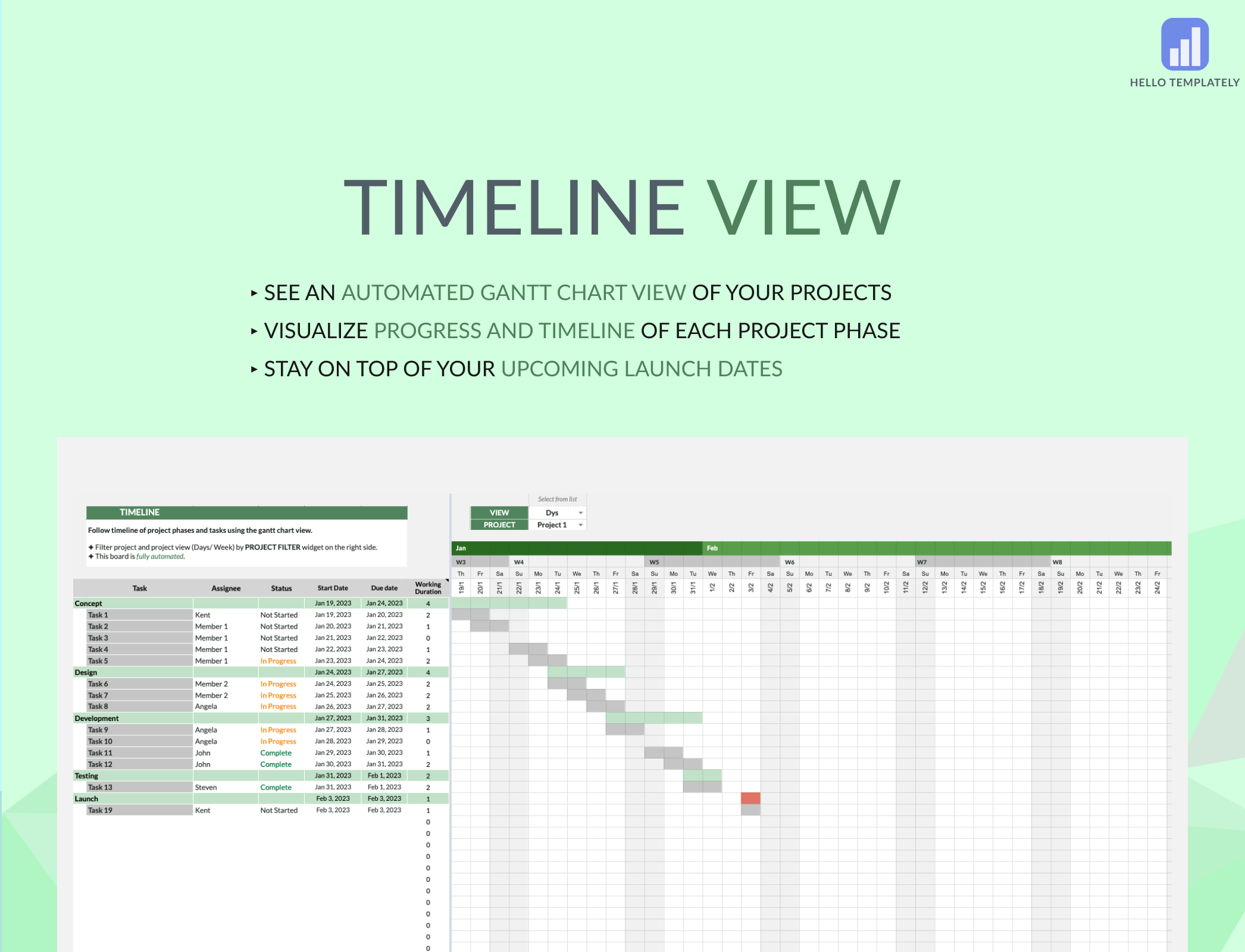 Project Management Template | EXCEL, Google Sheets