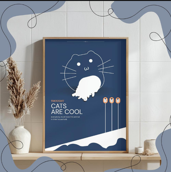 Minimalist Aesthetic Cat Print for Cat Lovers ⋆ ˖ ࣪ ִֶָ