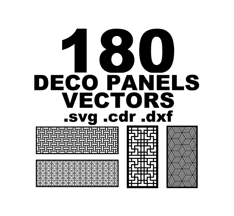 180 Wall Panels Screen Decoratives CNC Laser cdr dxf svg dwg