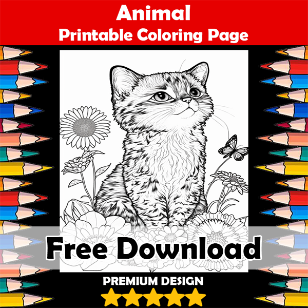 Free Beautiful Animal Printable Coloring Page For Teens and Adults ...