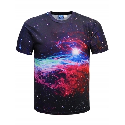 Colorful Galaxy Printed Short Sleeve T-shirt