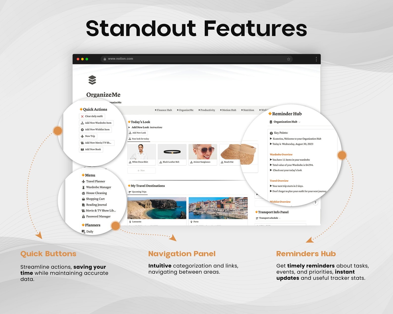 Notion Template Advanced Life Planner All in One Notion Dashboard Ultimate Notion Calendar ADHD ...