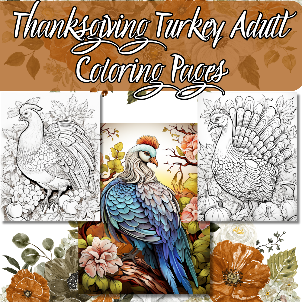 100+ Thanksgiving Turkey Adult Coloring Pages