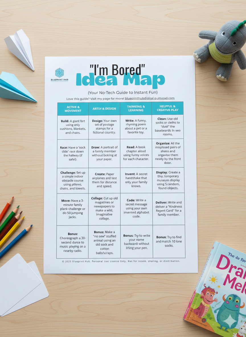 The "I'm Bored" Idea Map: Your Free No-Tech Fun Guide