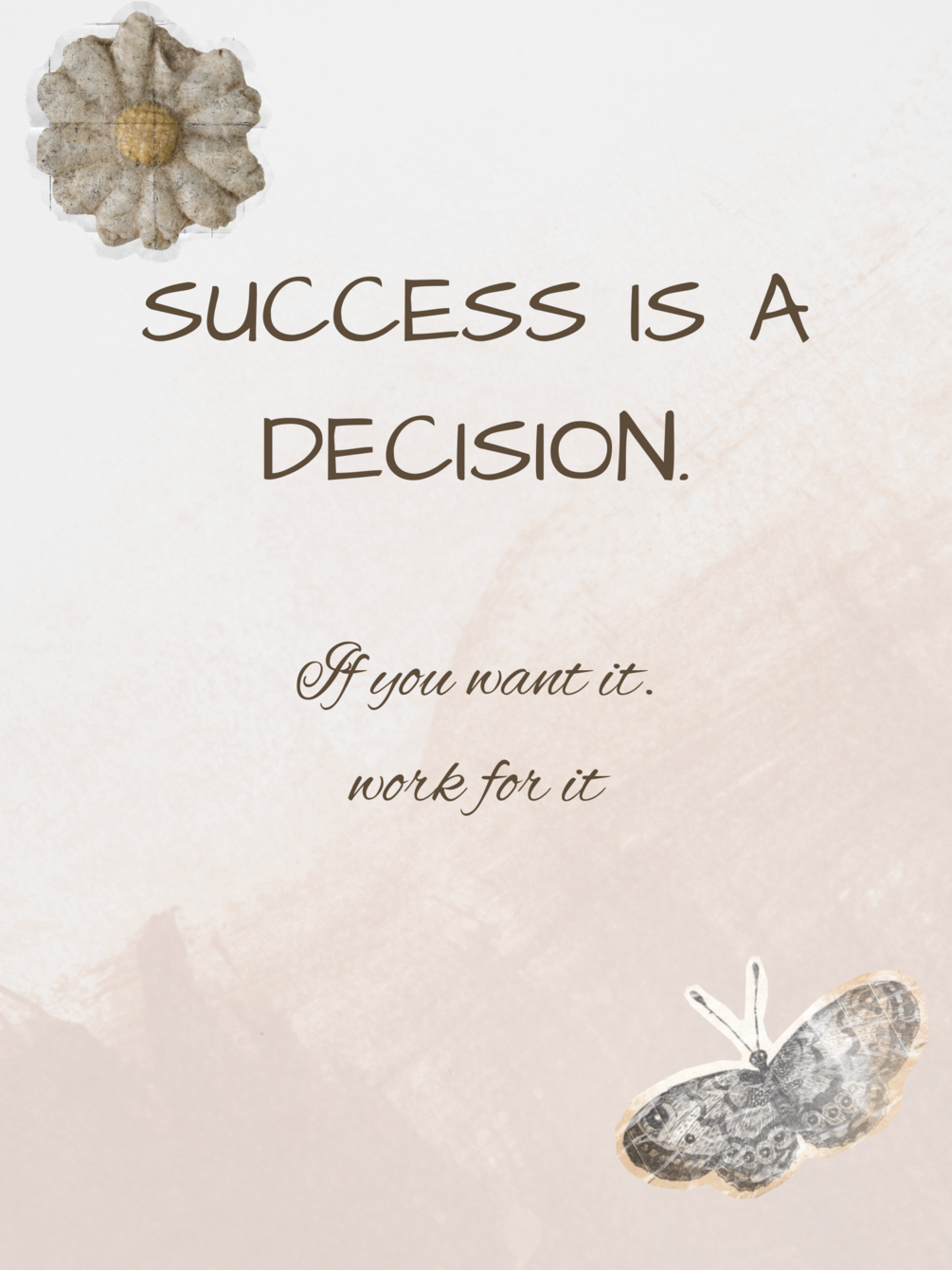 Success aesthetic brown vintage poster