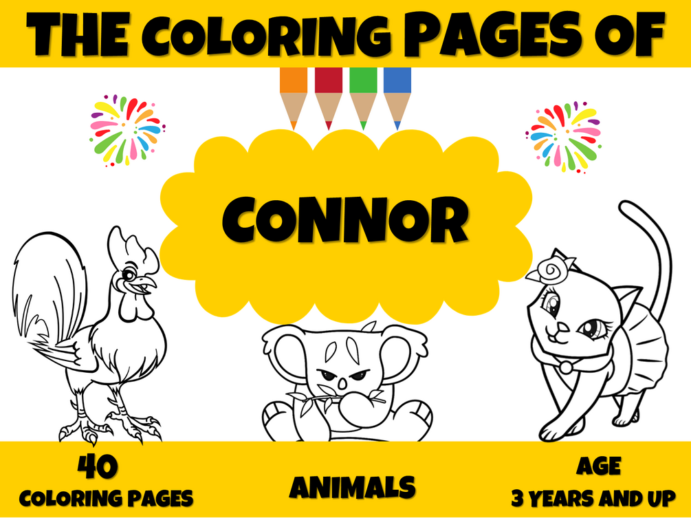 CONNOR Coloring Pages, Animal coloring book for children named CONNOR ...