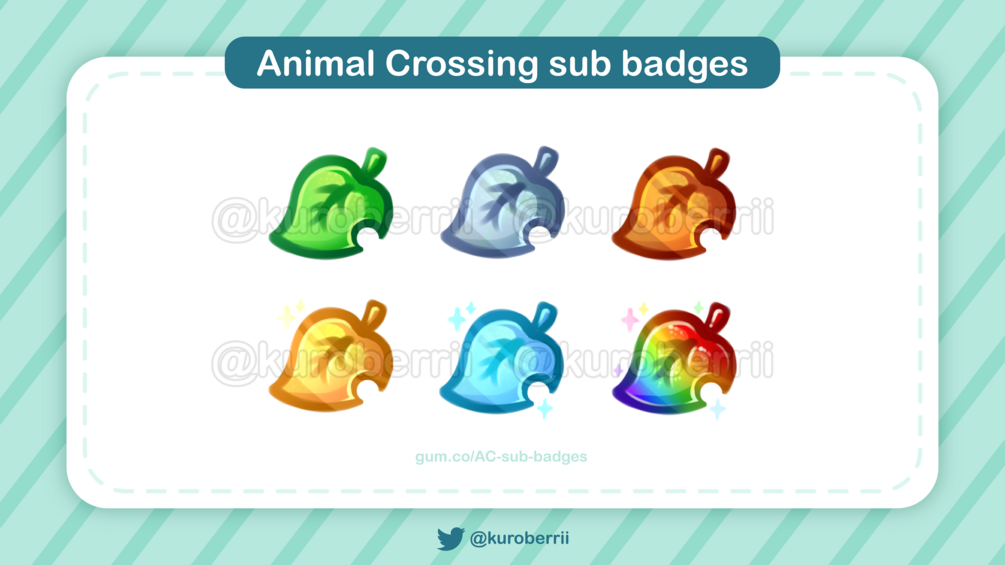 Animal Crossing leaf icon Twitch sub badges