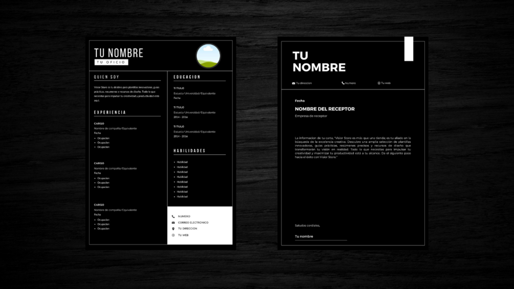 Curriculum Vitae / Estilo sofisticado / Carta de presentación / Paginas ...
