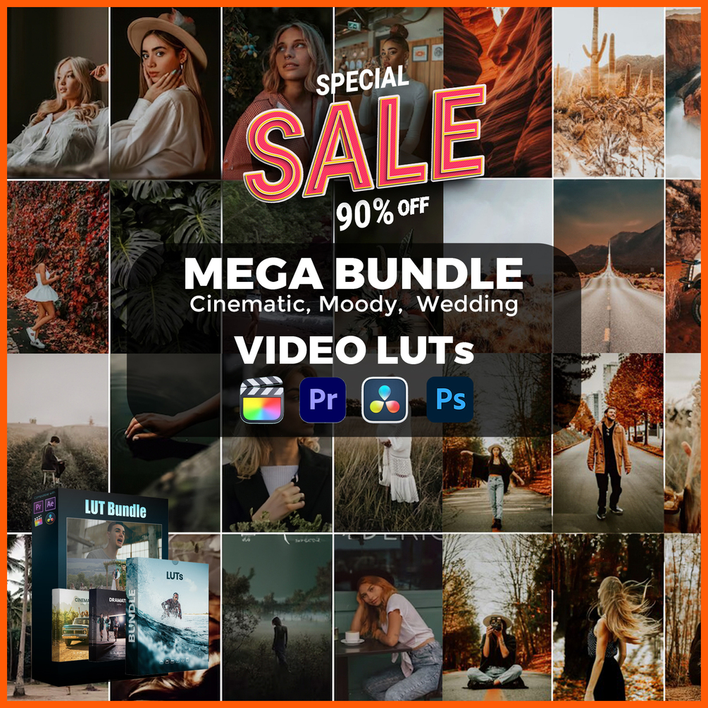 Cinematic & Moody Colour Grading LUTs Mega Bundle