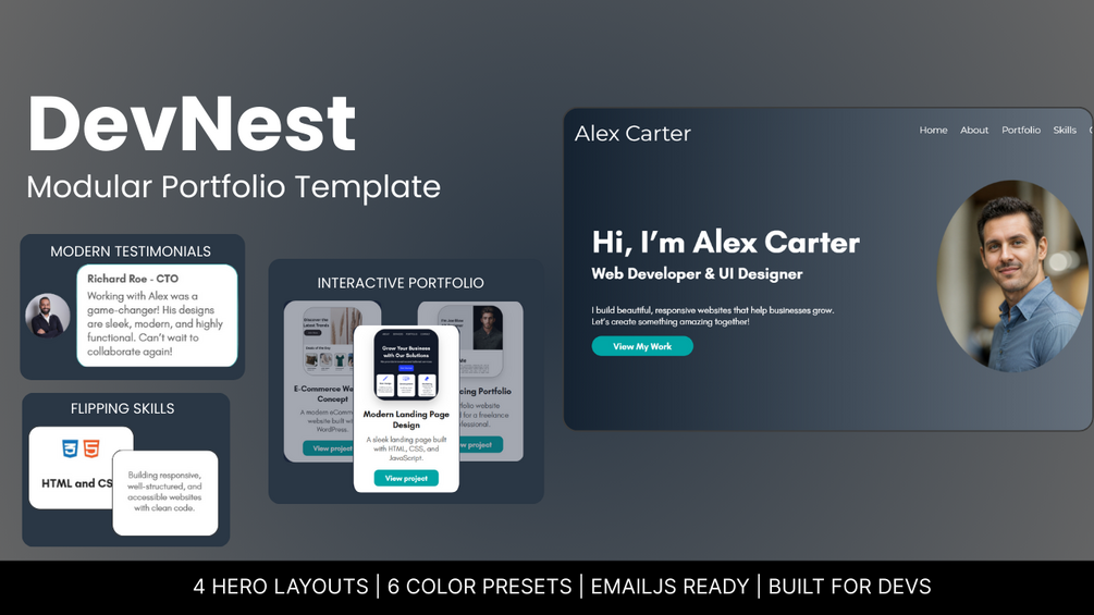 DevNest – Clean HTML Portfolio Template