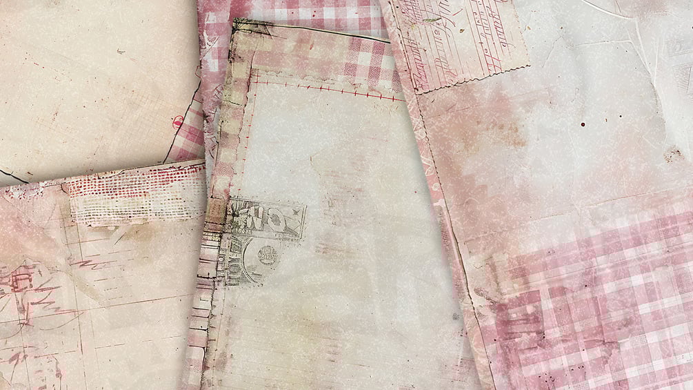 20 pc Shabby Pink Checks Ephemera Collage Paper Printable Junk Journal ...