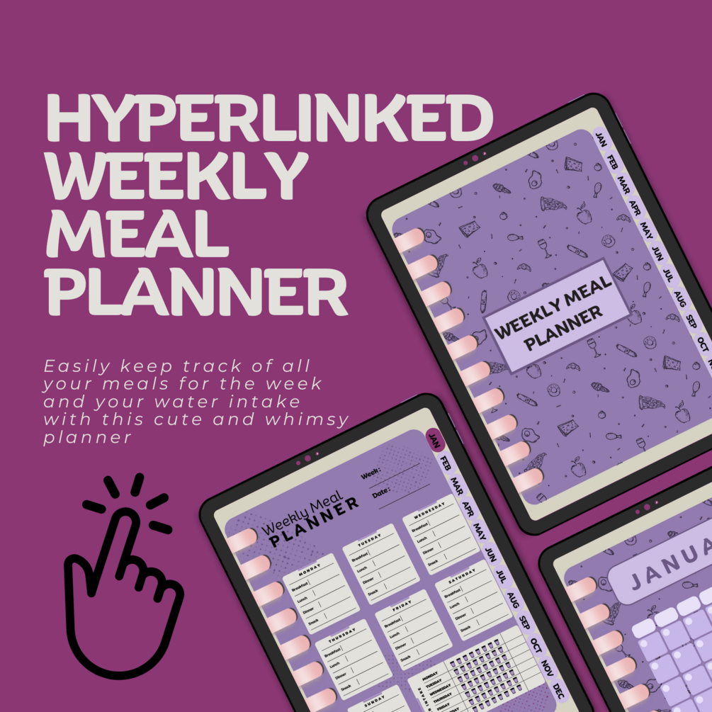 Hyperlinked weekly meal planner