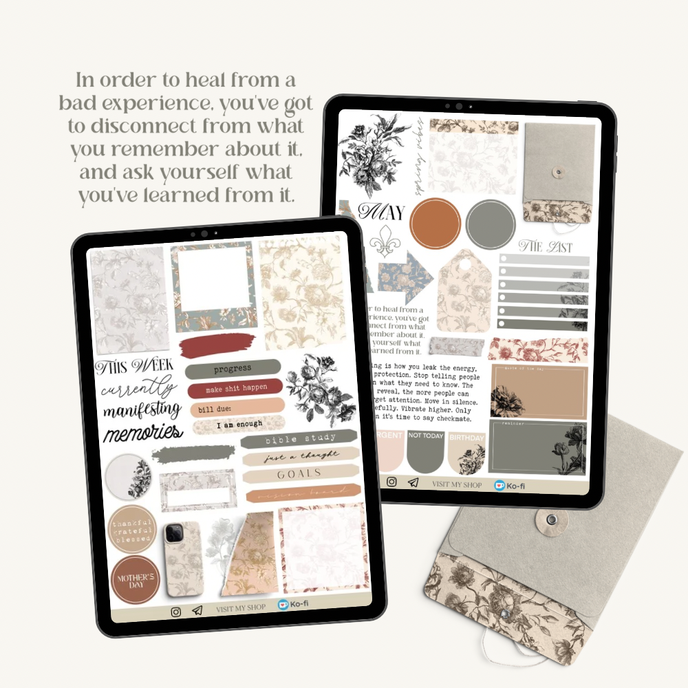 Old Wallpaper stickers, GoodNotes & PNG