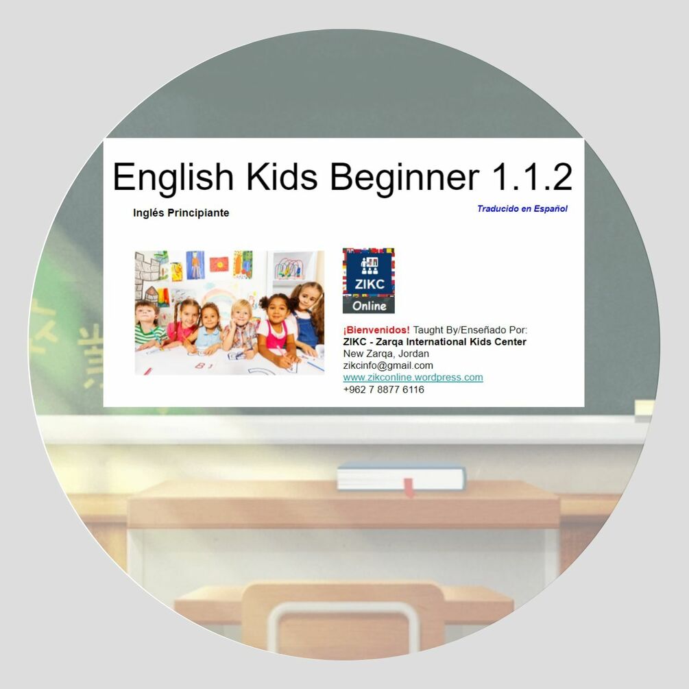English Kids Beginner Principiante Inglés Niños 1.1.2 Mini-Course