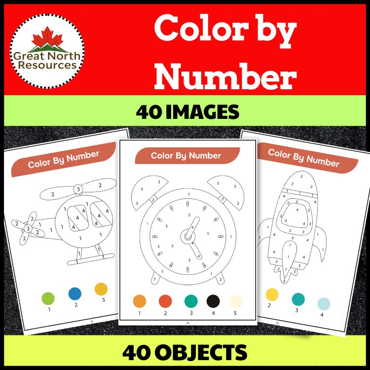 Color by Number Worksheets:Numbers Recognition,Color Matching,Number ...