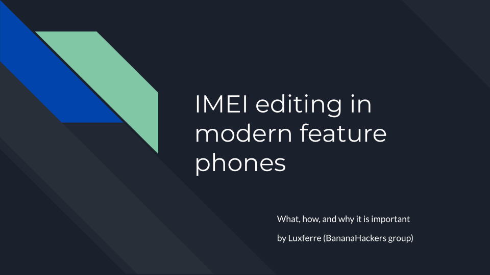 IMEI editing in modern feature phones