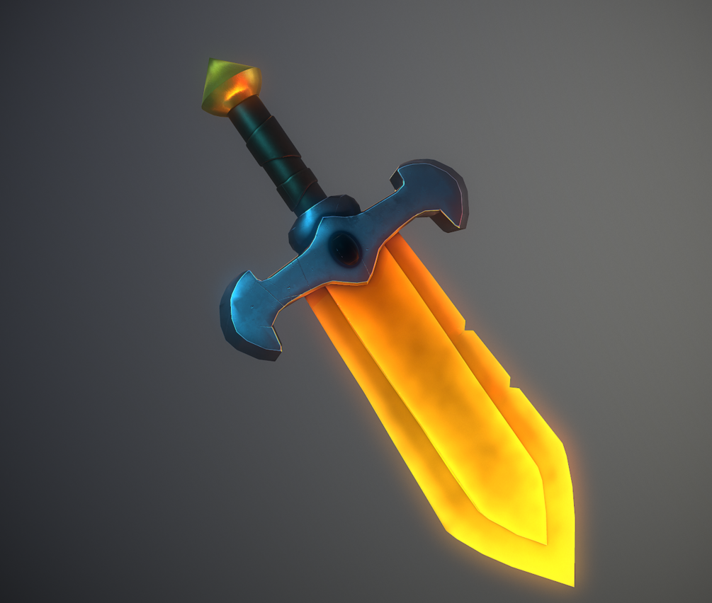 Stylized Sword - low poly version + 3d print version