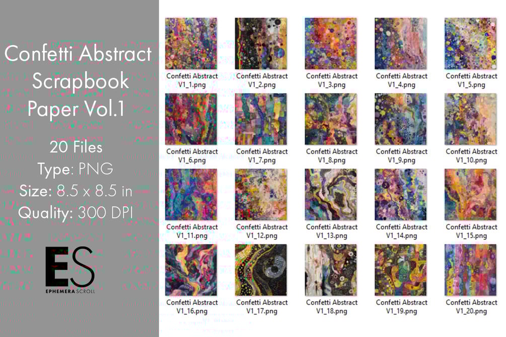 Confetti Abstract Scrapbook Paper Bundle Vol.1