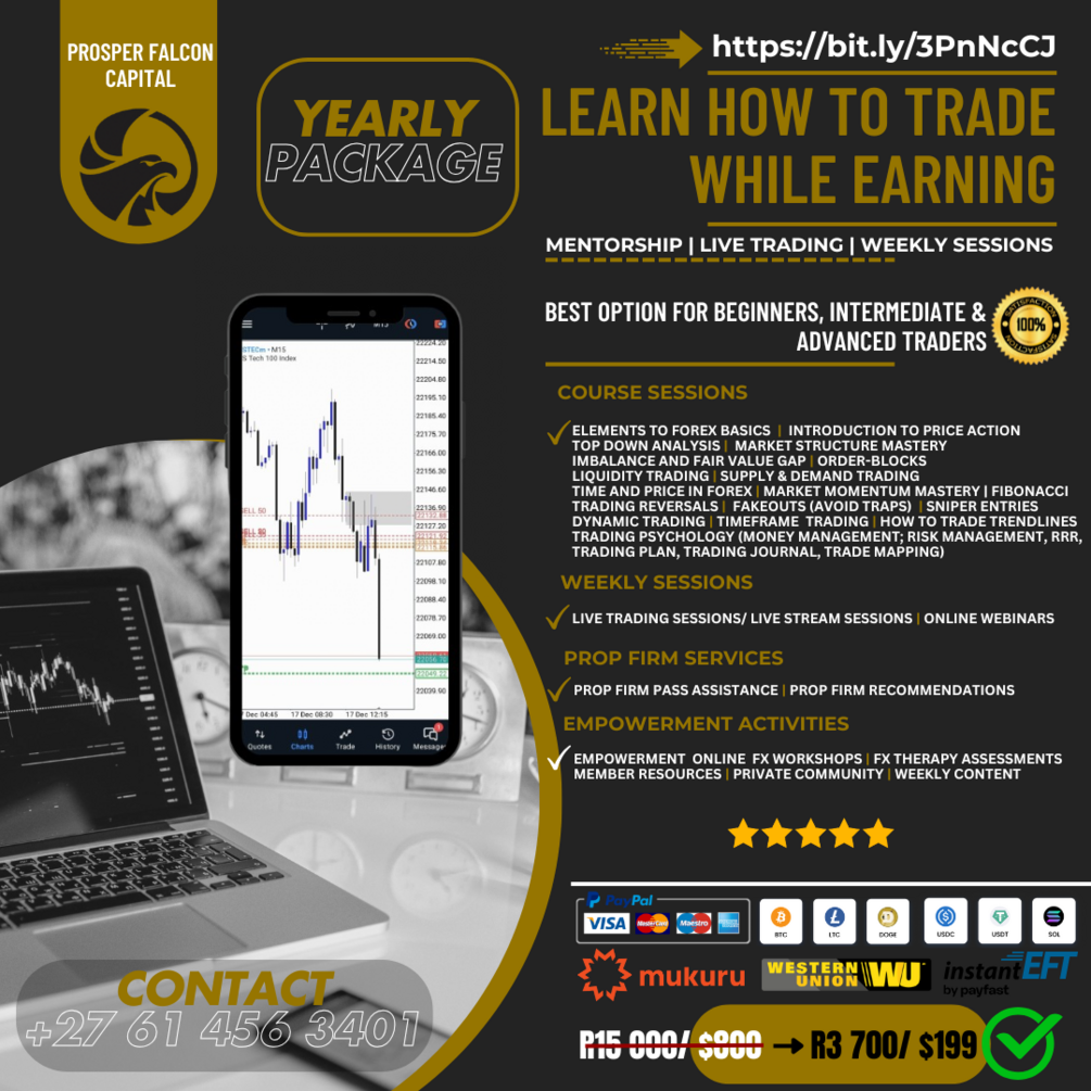 FOREX TRADING MENTORSHIP AND LIVE TRADE STREAMING - YEARLY PACKAGE
