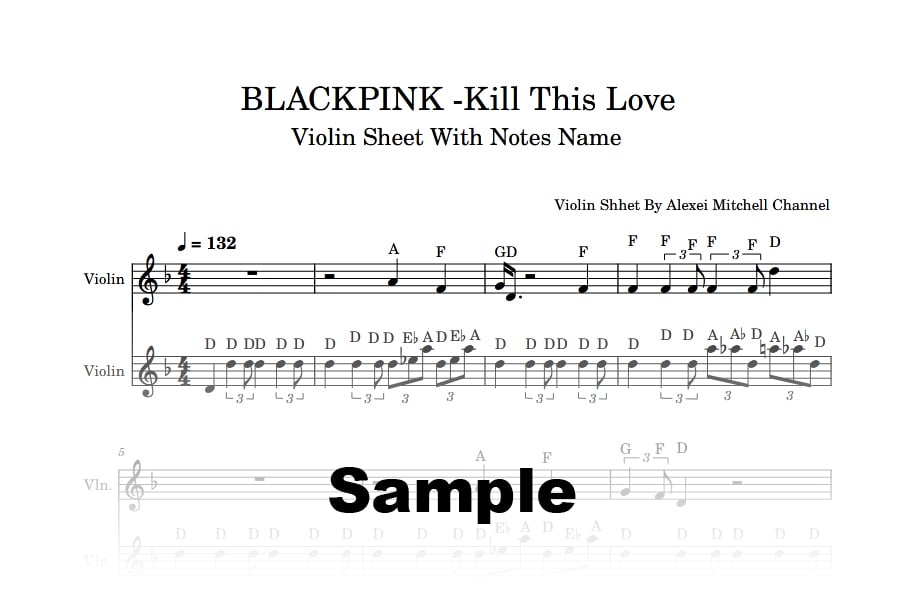 BLACKPINK - Kill This Love Violin Sheet