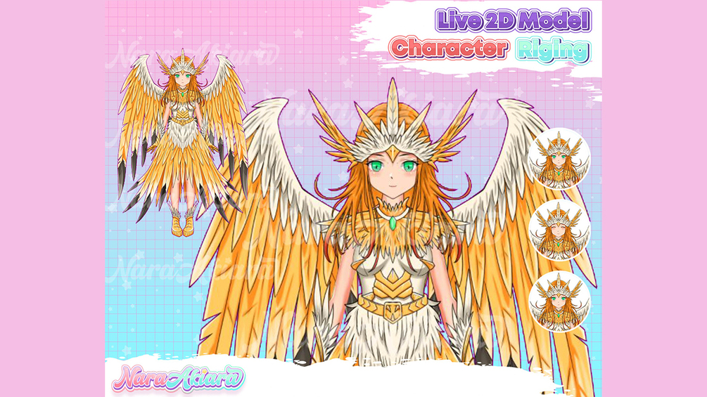 Vtuber Model and Rigging Anime Orange Pegasus Girl Premade, Live2d ...