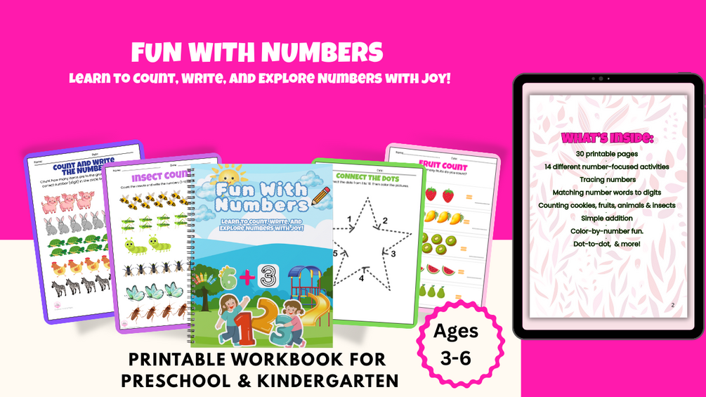 Fun With Numbers – Printable Workbook for Preschool & Kindergarten
