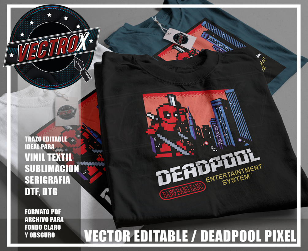 Vector Editable - Deadpool Pixel